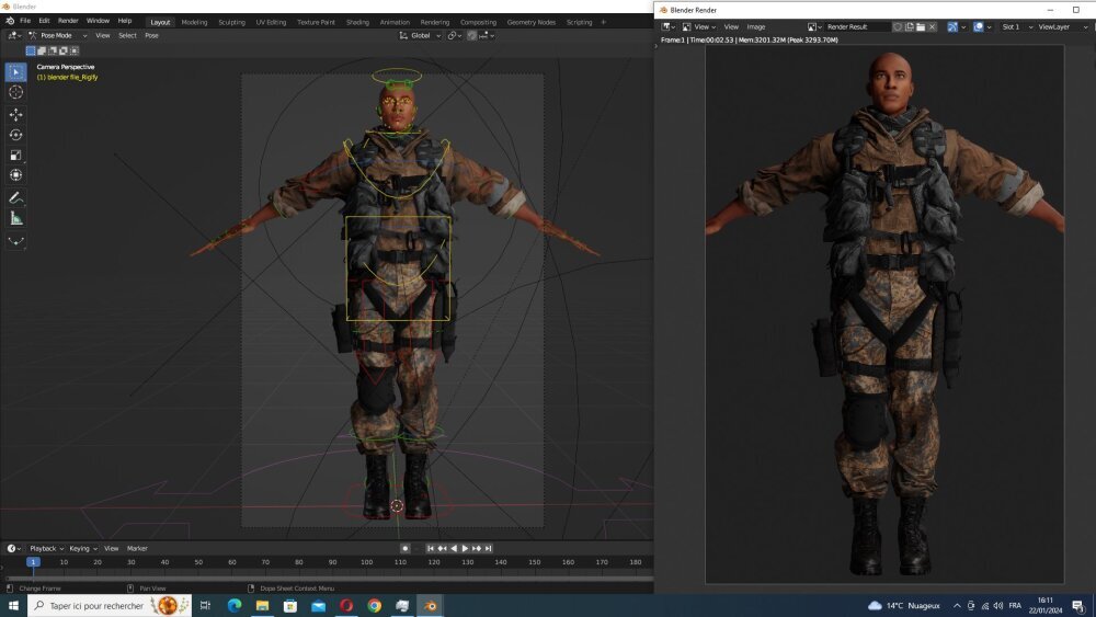 Armored Soldier Character in Combat Gear 3D model - Download Character ...
