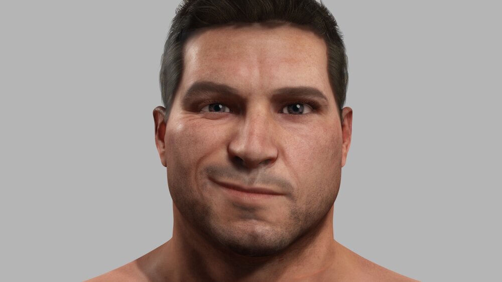 Realistic Muscular Man Character 3D model - Download Character on ...