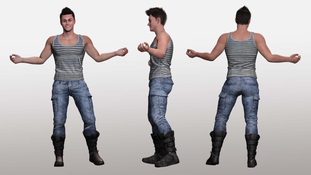 Realistic Male Survival Character In Casual Outfit 3D model - Download ...