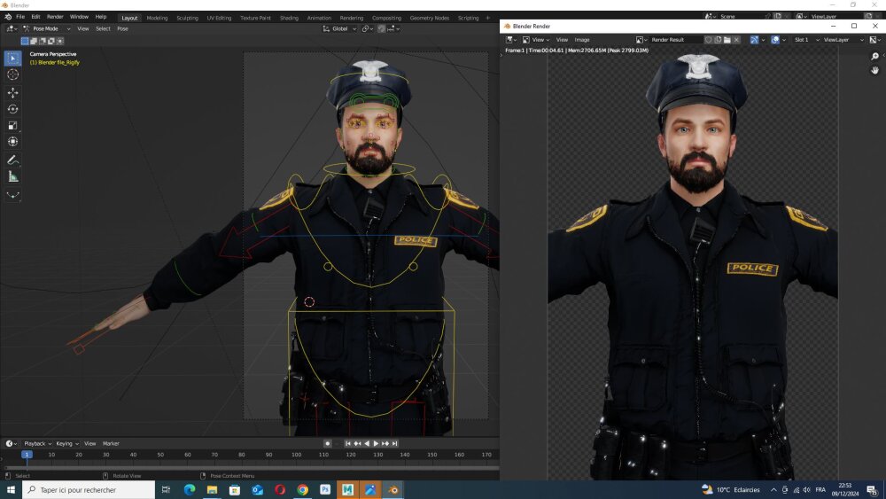 Realistic Police Officer in Uniform 3D模型 - 下载 Character on 3DModels.org