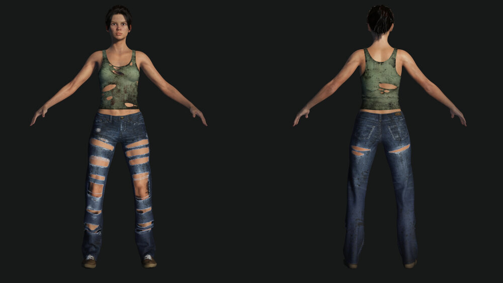 Female Character for Survival Game Scenes 3D 모델 - 다운로드 Character on ...