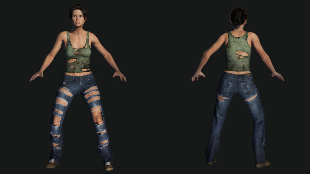 Female Character for Survival Game Scenes 3D 모델 - 다운로드 Character on ...