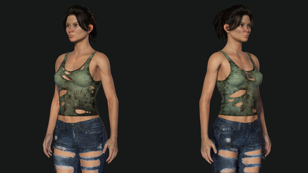 Female Character for Survival Game Scenes 3D 모델 - 다운로드 Character on ...