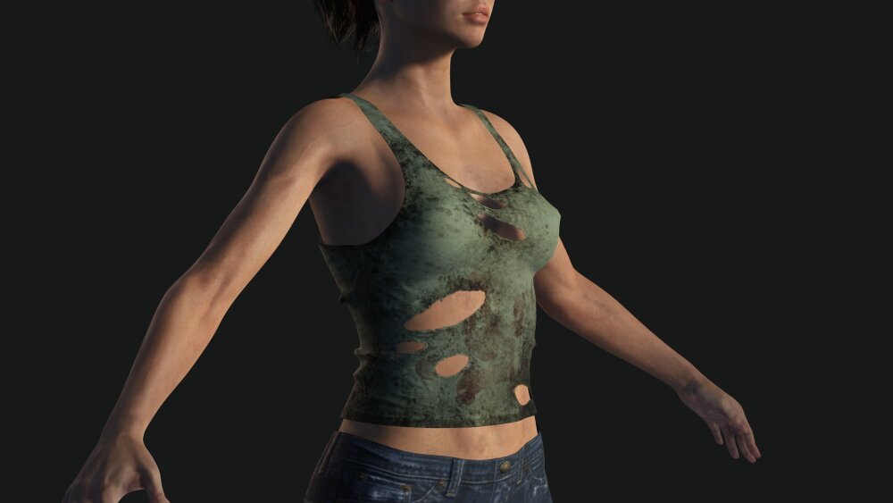 Female Character for Survival Game Scenes 3D 모델 - 다운로드 Character on ...
