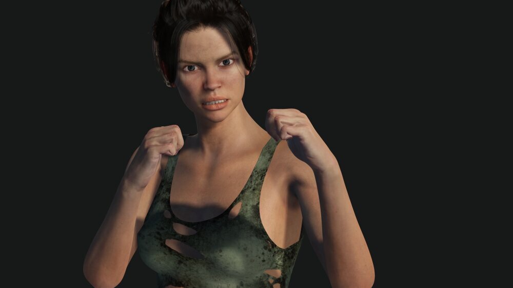 Female Character for Survival Game Scenes 3D 모델 - 다운로드 Character on ...
