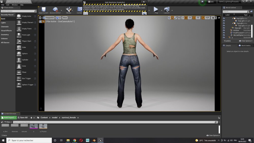 Female Character for Survival Game Scenes 3D model - Download Character ...