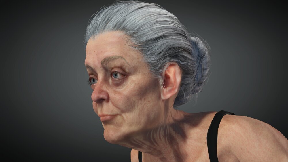 Realistic Elderly Woman Game-Ready Character 3D 모델 - 다운로드 Character on ...