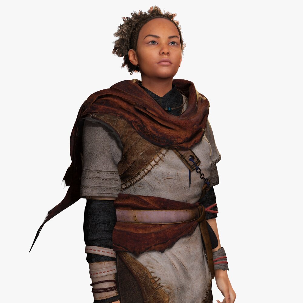 Female Character Medieval Fantasy Traveler 3D model - Download ...