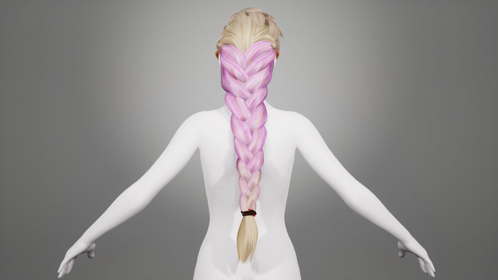 Classic Thick Blonde Braid 3D model - Download Character on 3DModels.org