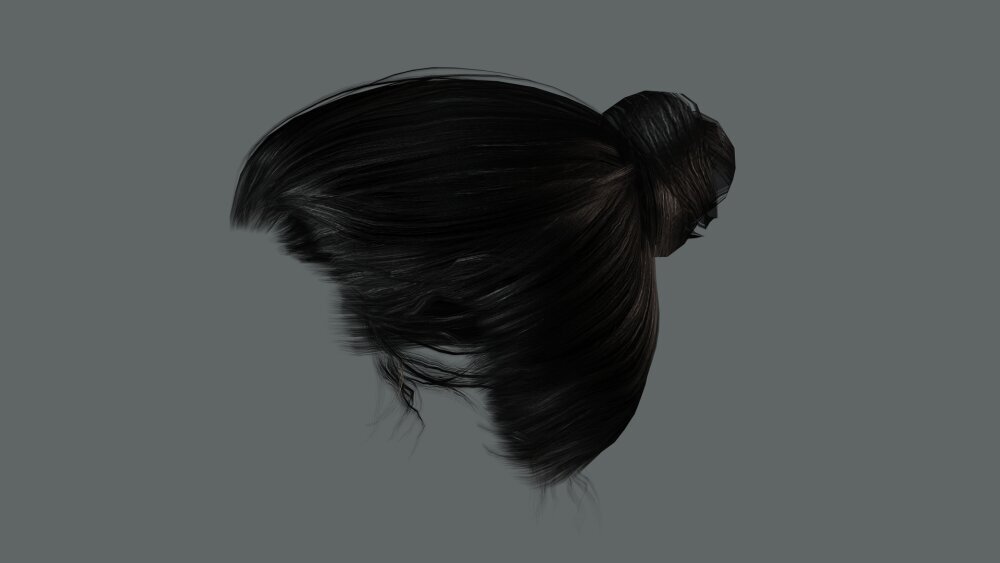 Classic High Bun Hairstyle 3D model - Download Character on 3DModels.org
