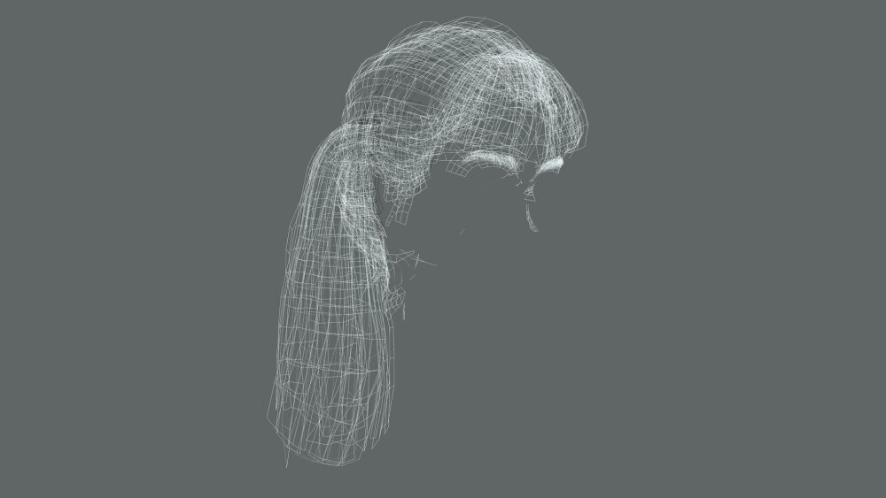 Sleek High Ponytail with Bangs 3D model - Download Character on ...
