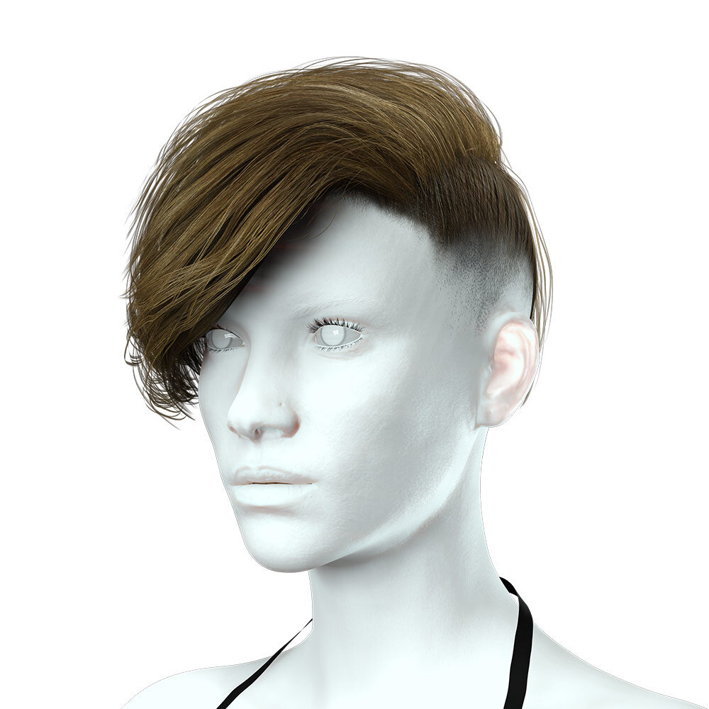 Smoothly Layered Asymmetrical Pixie Cut 3D model - Download Character ...