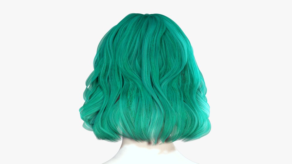 Classic Mid-length Wave with Smooth Curls 3D model - Download Character ...