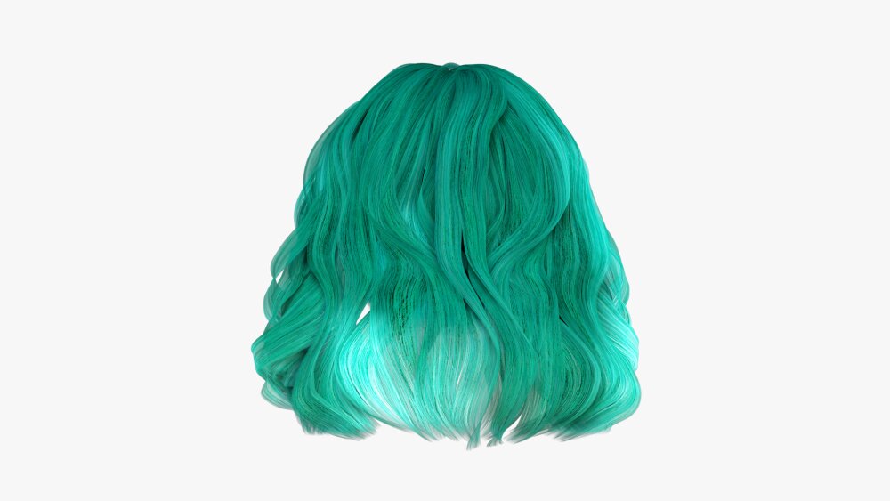 Classic Mid-length Wave with Smooth Curls 3D model - Download Character ...