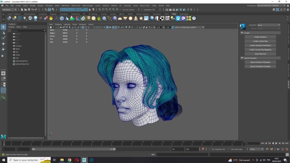 Classic Mid-length Wave with Smooth Curls 3D model - Download Character ...