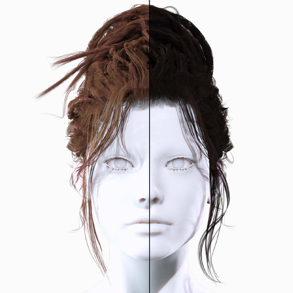 Loose High Bun with Dreadlocks 3D model - Download Character on ...
