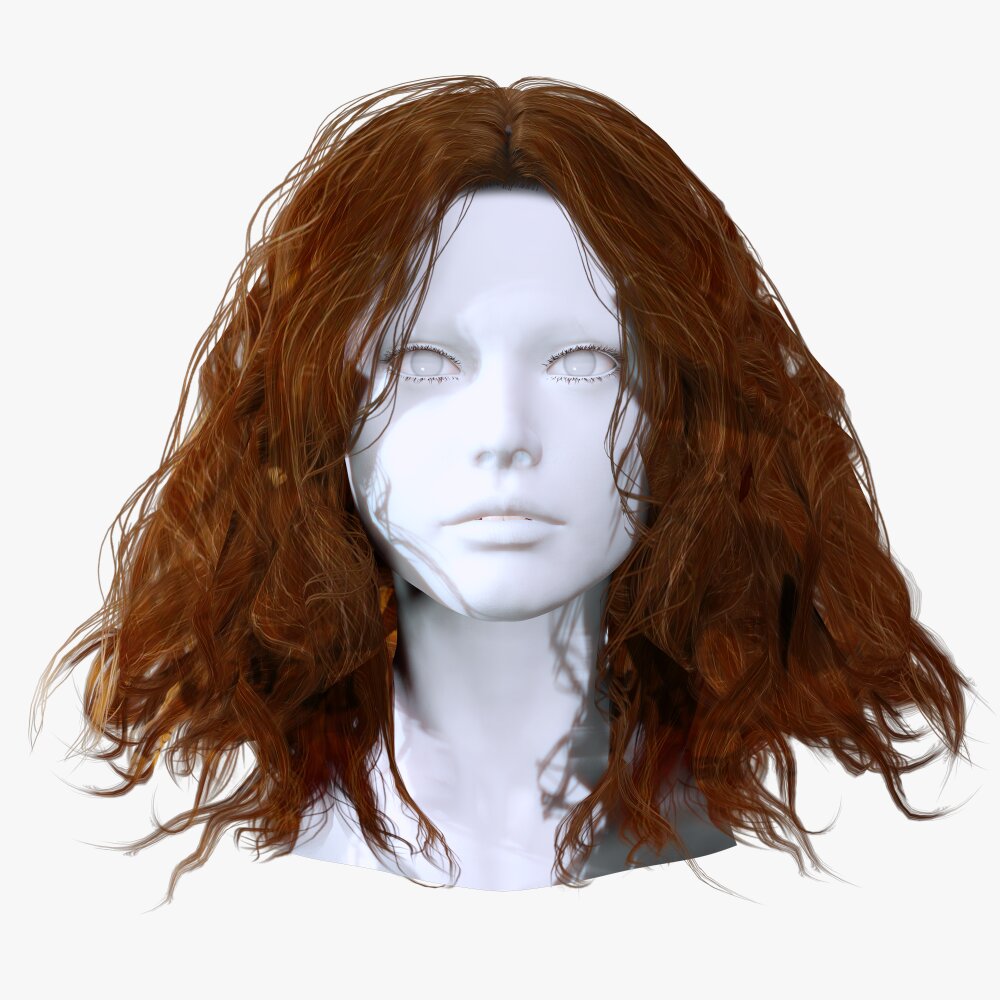 Medium-length Haircut with Loose Curls 3D model - Download Character on ...