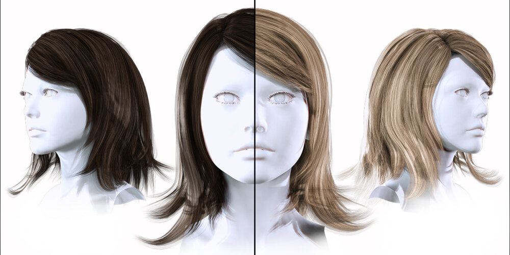 Soft Layered Medium Haircut 3D model - Download Character on 3DModels.org