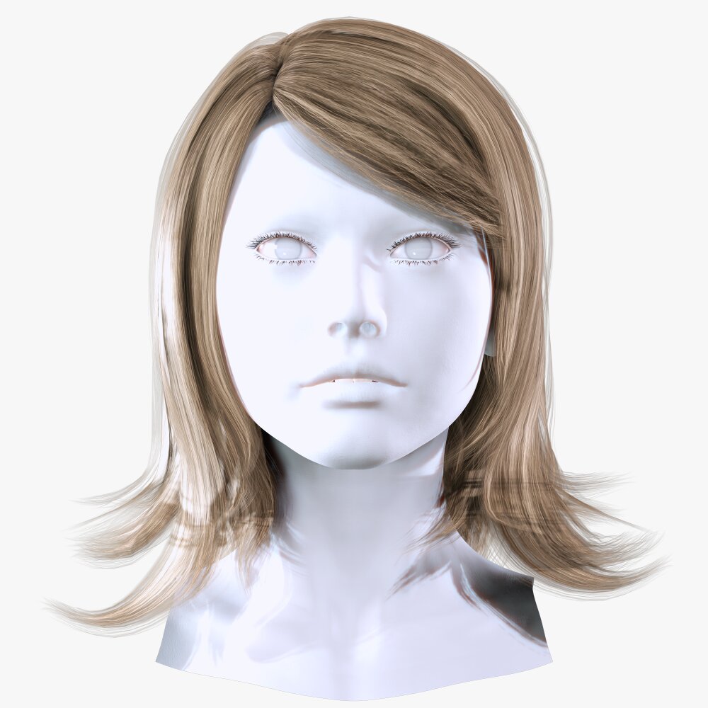 Soft Layered Medium Haircut 3D model - Download Character on 3DModels.org