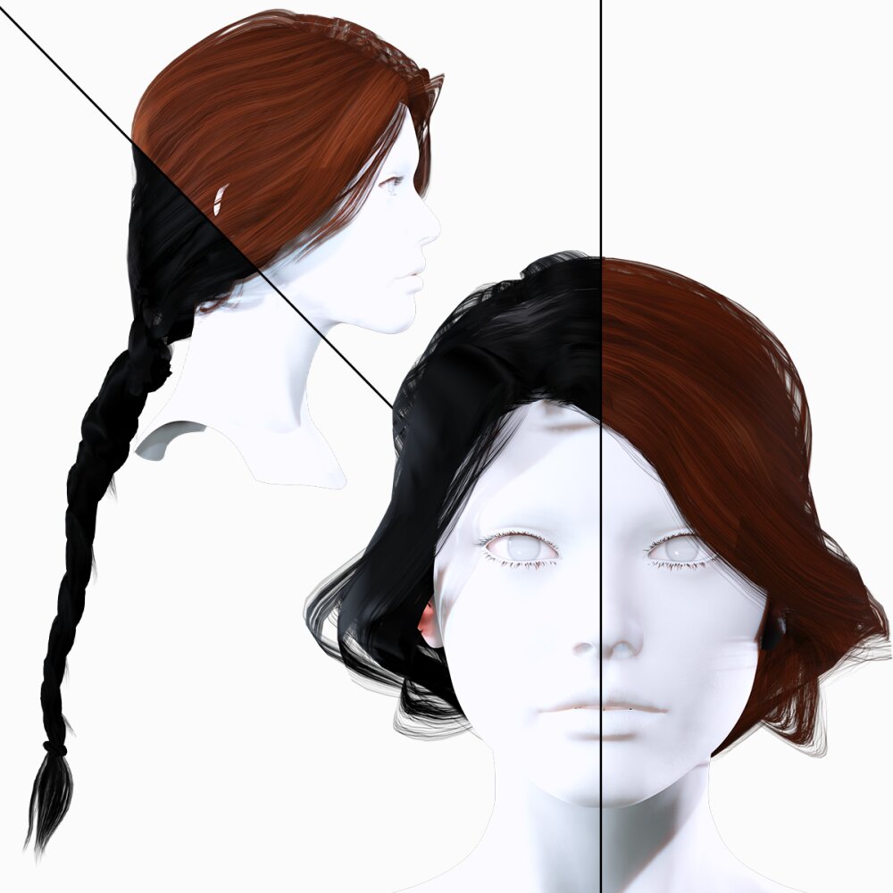 Long Thick Braid Hairstyle 3D model - Download Character on 3DModels.org