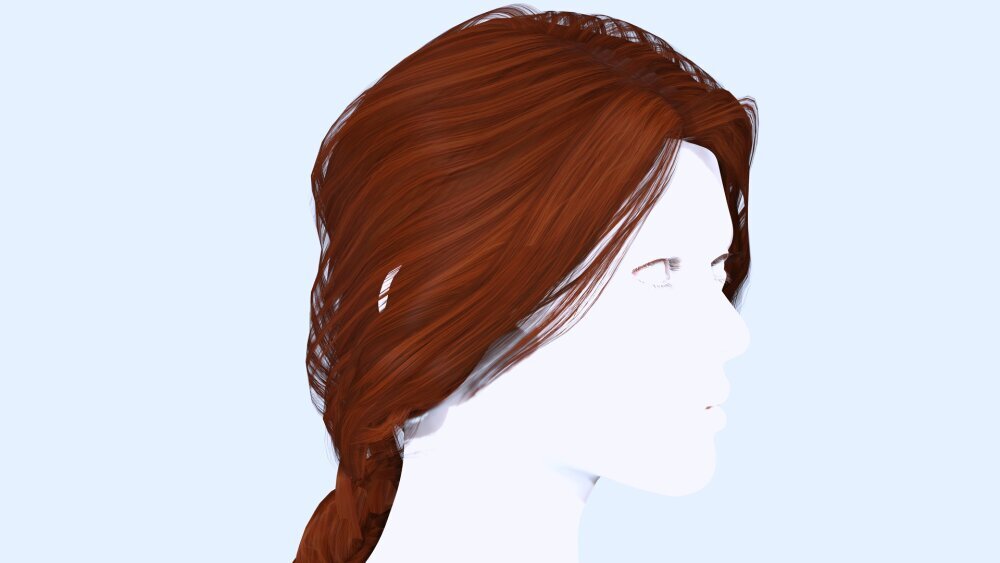 Long Thick Braid Hairstyle 3D model - Download Character on 3DModels.org