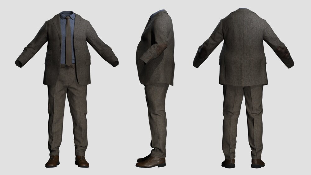 Businessman Suit Outfit 3D model - Download Suits on 3DModels.org