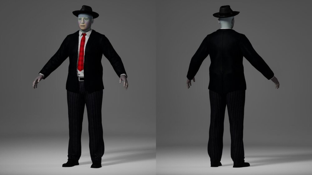 Classic Mafia Style Suit 3D model - Download Suits on 3DModels.org