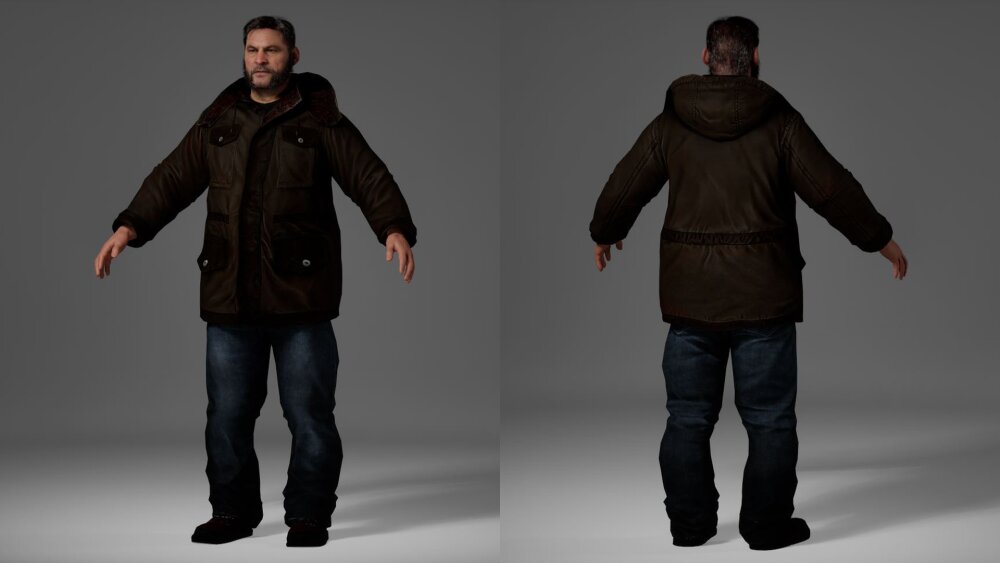 Urban Winter Jacket Jeans Outfit 3D model - Download Suits on 3DModels.org