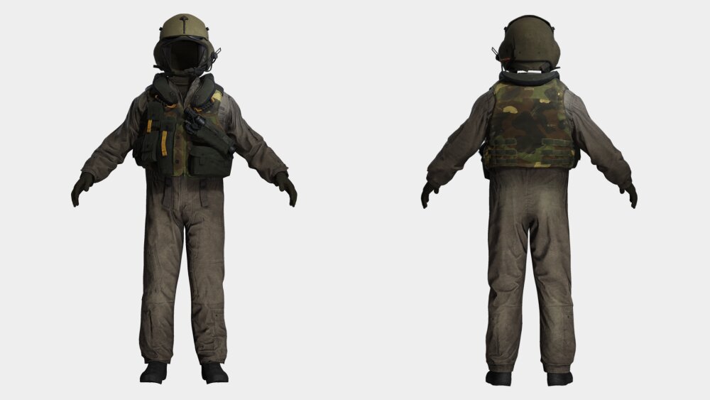 Military Pilot Flight Suit with Tactical Vest 3D model - Download Suits ...