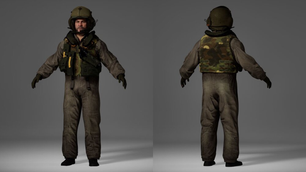 Military Pilot Flight Suit with Tactical Vest 3D model - Download Suits ...
