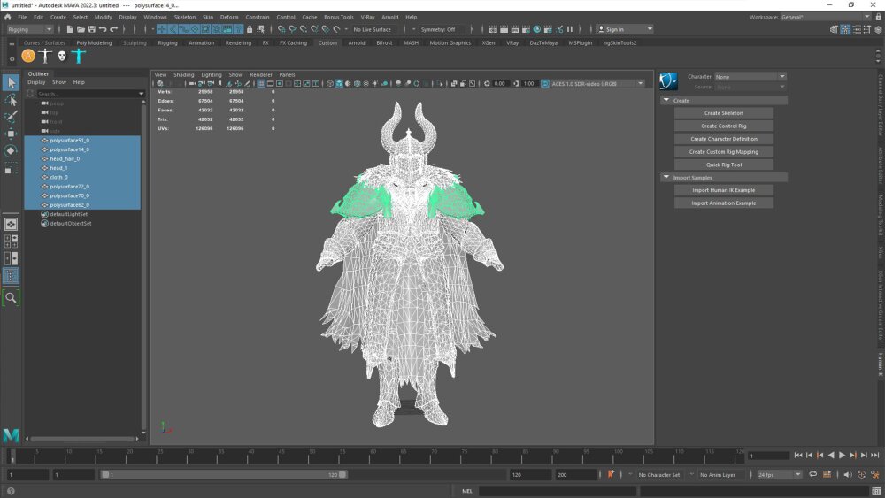 Horned Fantasy Warrior Armor – Game Ready Medieval Set Modelo 3D ...