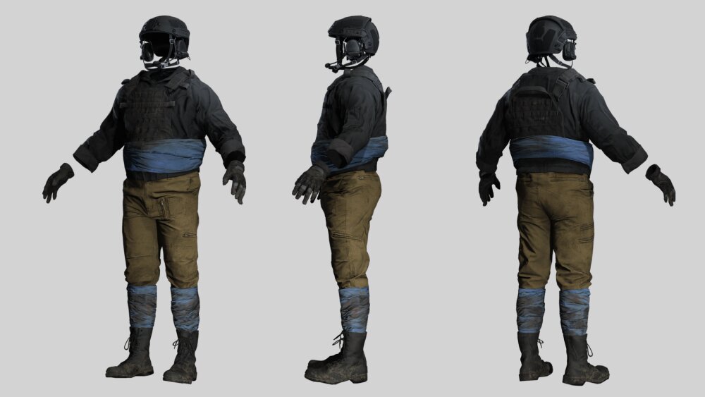Urban Combat Soldier Outfit Clothing Set 3D model - Download Armor on ...