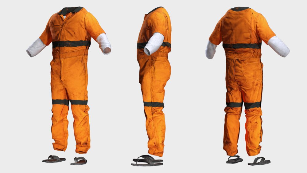 Prisoner Jumpsuit – Realistic Outfit 3D model - Download Suits on ...