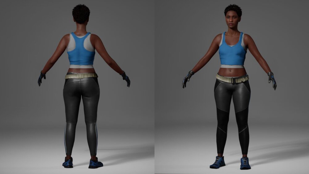 Realistic Sportswear Set for Game Characters 3D model - Download ...