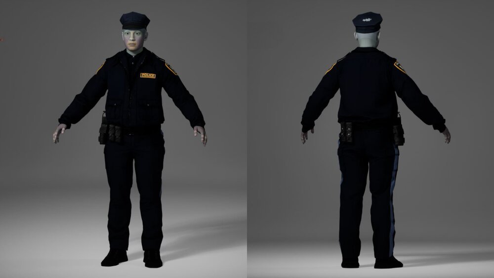 Realistic Police Officer Outfit – Game Ready Asset 3D模型 - 下载 西装 on ...