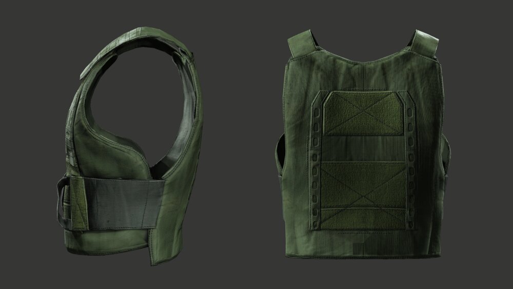 Green Combat Body Armor 3D model - Download Armor on 3DModels.org