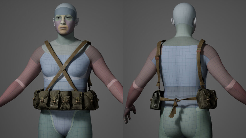 Old School Ammo Harness 3D model - Download Armor on 3DModels.org