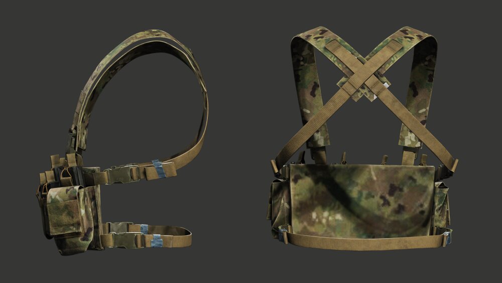 Multicam Tactical Chest Rig 3D model - Download Armor on 3DModels.org