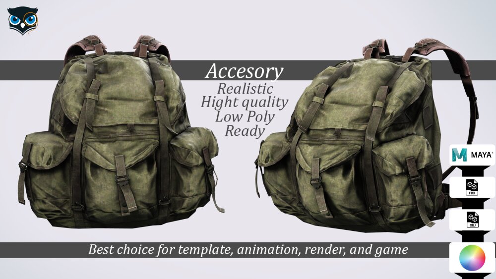 Military Tactical Backpack – Durable Wood-survival Equipment 3D model ...