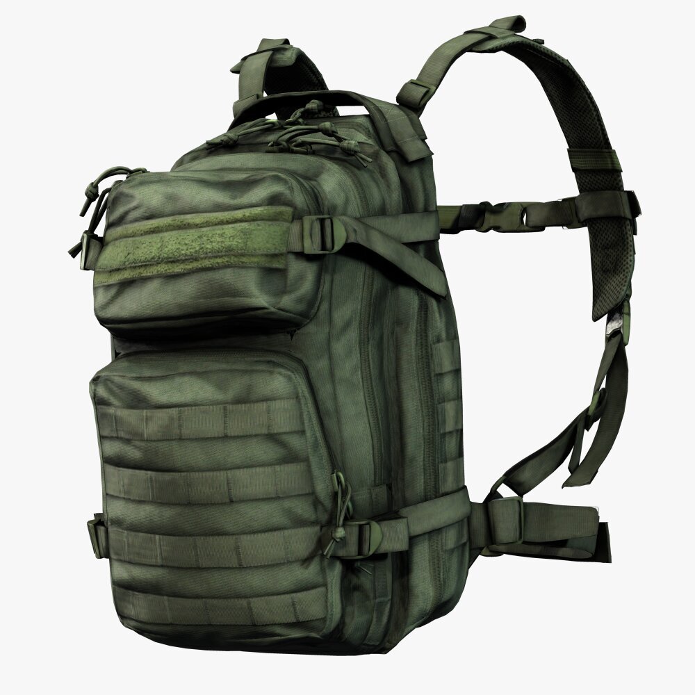 Green Combat Backpack 3D model - Download Bags on 3DModels.org