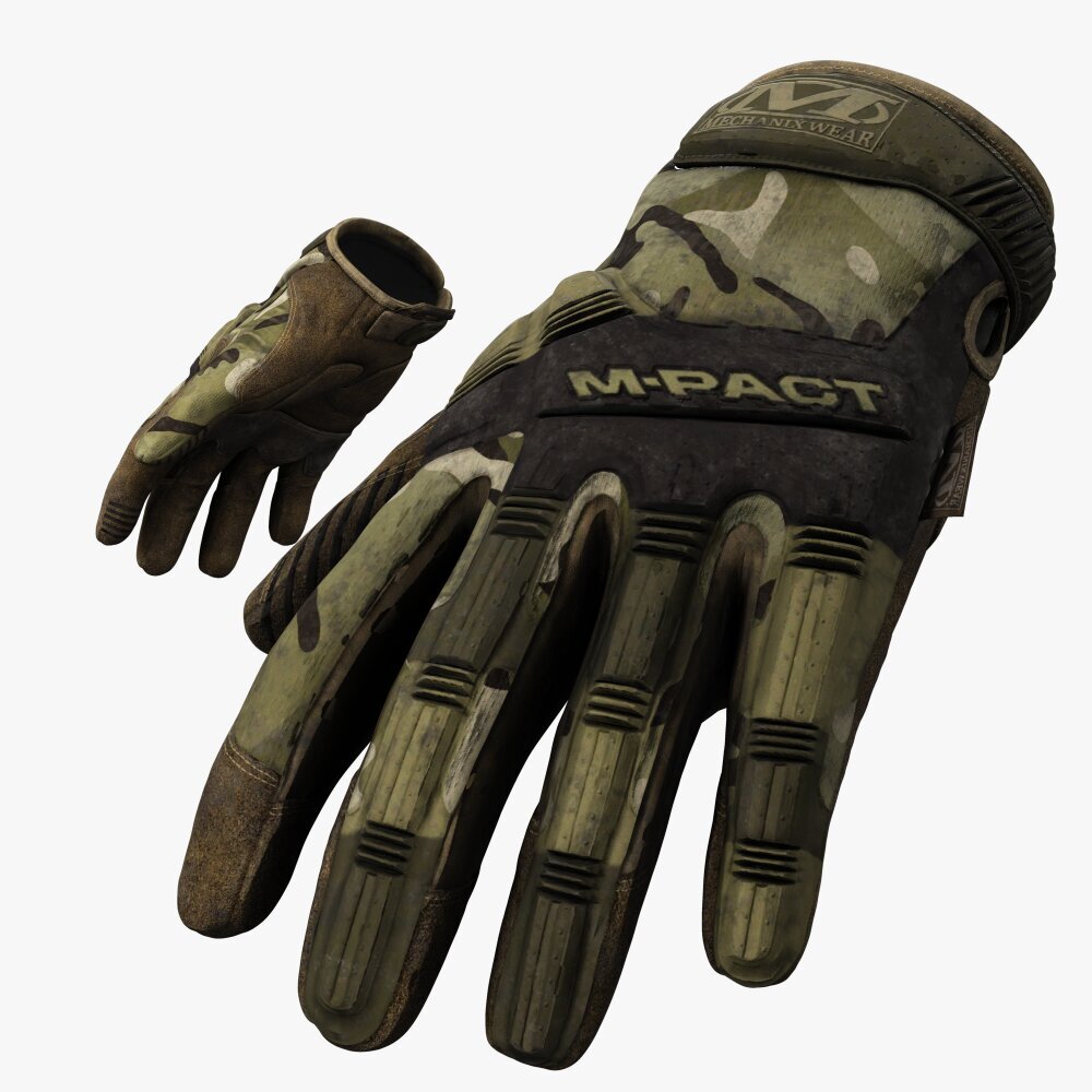 Military Gloves with Armor Padding – Pbr Textures 3D model - Download ...