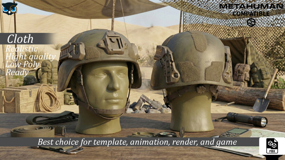 Military Neck Guard Helmet 3D model - Download Armor on 3DModels.org