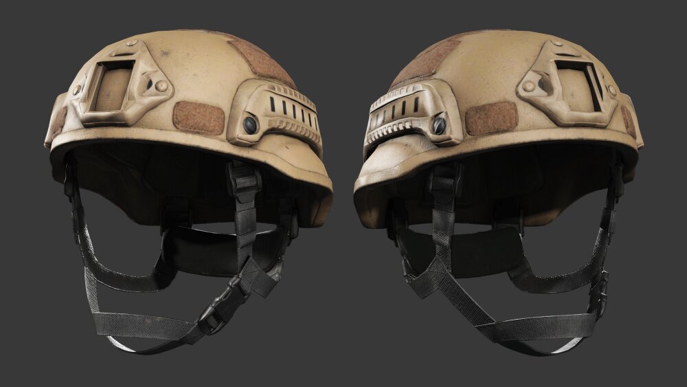 Desert Tactical Ballistic Helmet – Game Ready 3D model - Download Armor ...