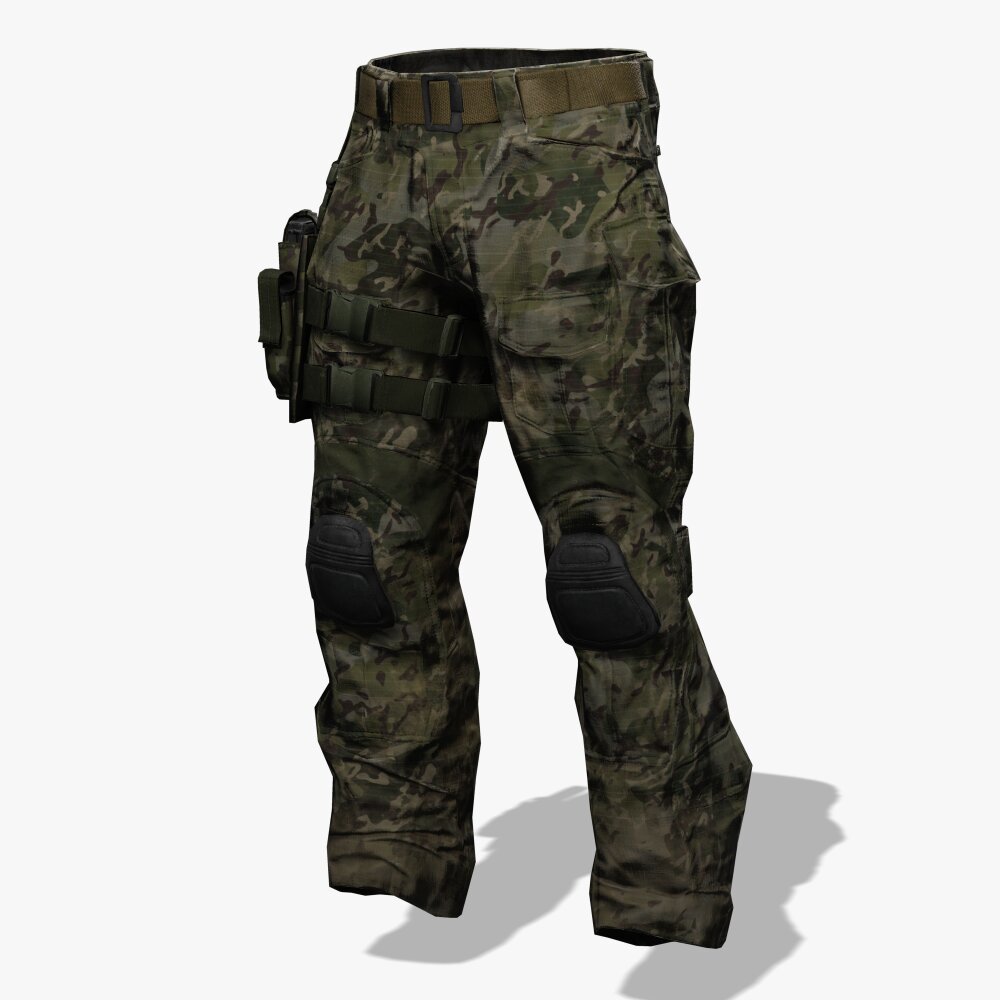Play-ready Military Pants with Case 3D model - Download Trousers on ...