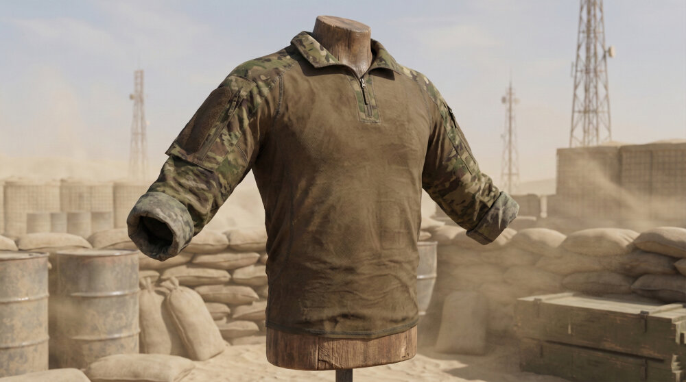 Military Shirt with One-quarter Zip – Multicam Arms 3D model - Download ...