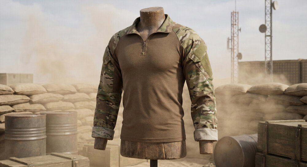 Military Shirt with One-quarter Zip – Multicam Arms 3D model - Download ...
