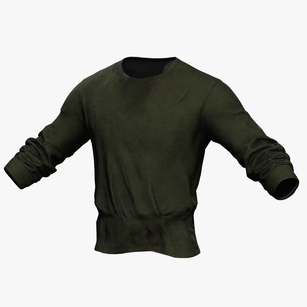 Military Green Tactical Sweatshirt 3D model - Download Shirts on ...
