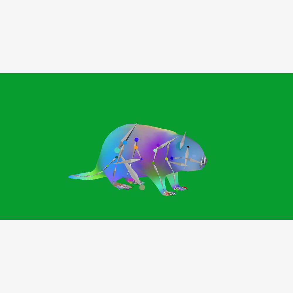North American Beaver Low-poly 3D model - Download Mammals on 3DModels.org