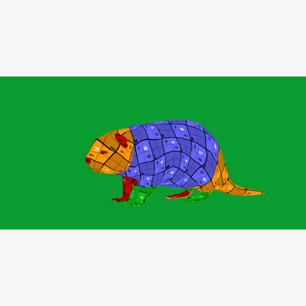North American Beaver Low-poly 3D model - Download Mammals on 3DModels.org