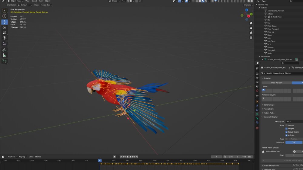 Scarlet Macaw Parrot Bird Modelo 3D - Descargar Aves on 3DModels.org